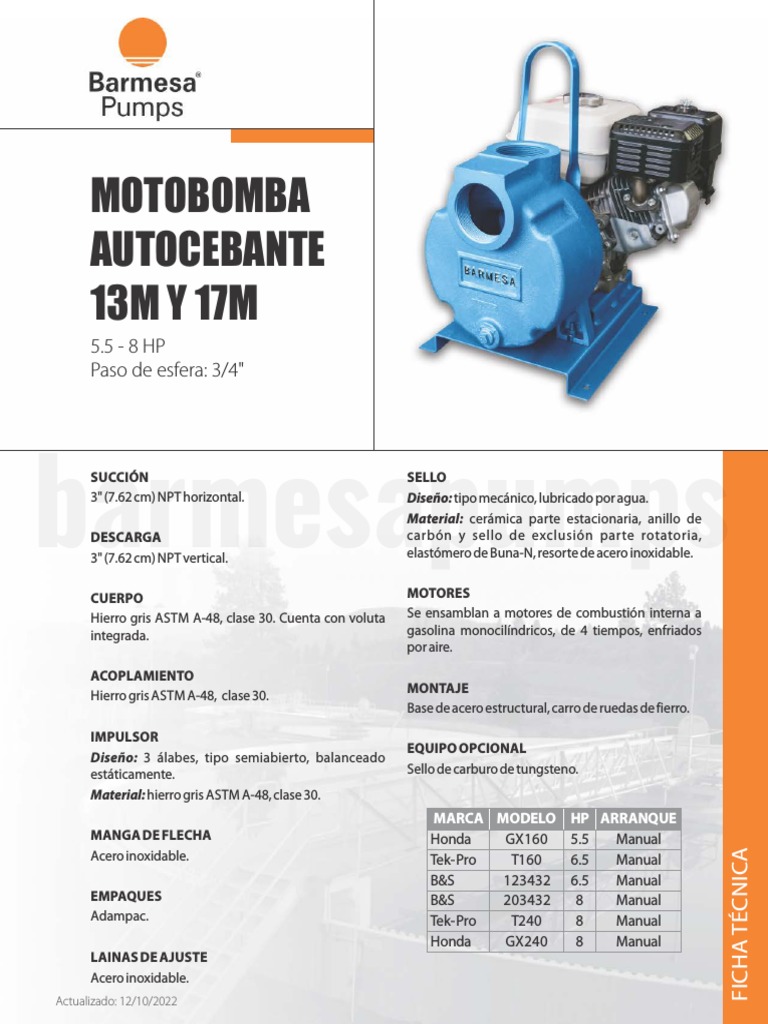 Motobomba Autocebante B&S 123432 | PDF | Vehículos | Tecnología de ...