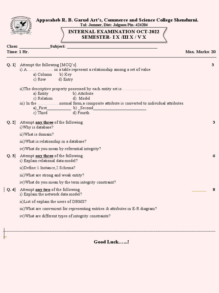 Que Paper Format | PDF