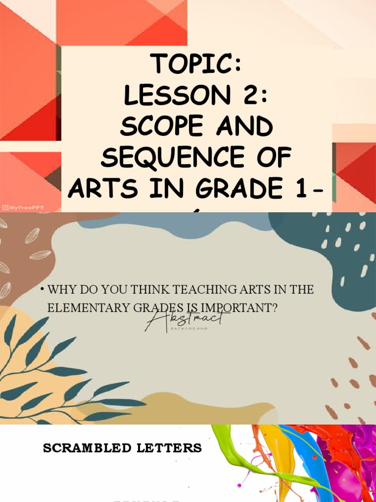 Scope and Sequence of Art 1-6 | PDF