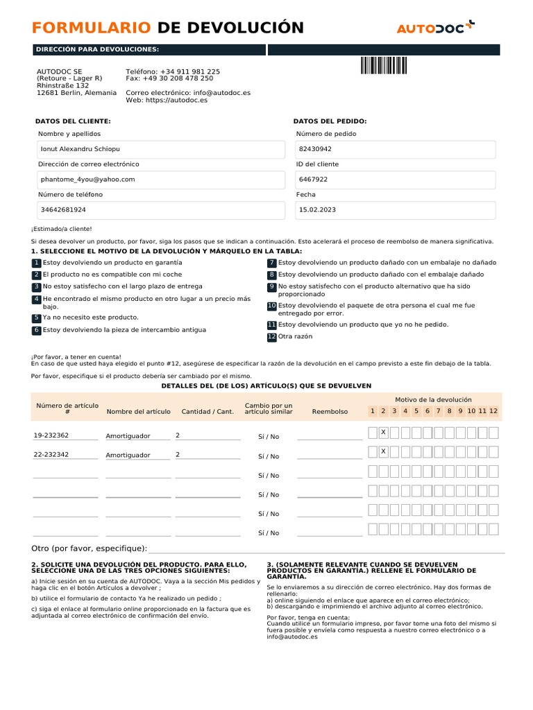 formulario-de-devolución-de-artículos-1.pdf | PDF | Factura | Neumático