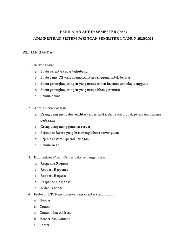 Soal Pas Asj | PDF | Komputer