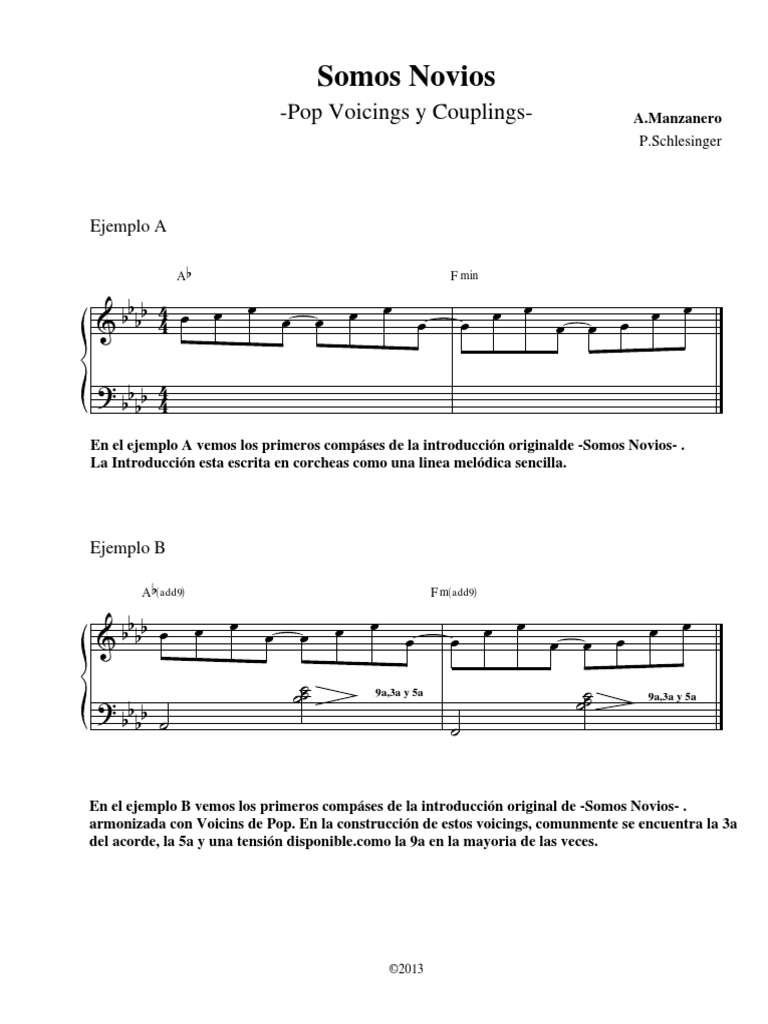Pop Voicings y Couplings-Somos Novios | PDF | Intervalo (música) | Armonía
