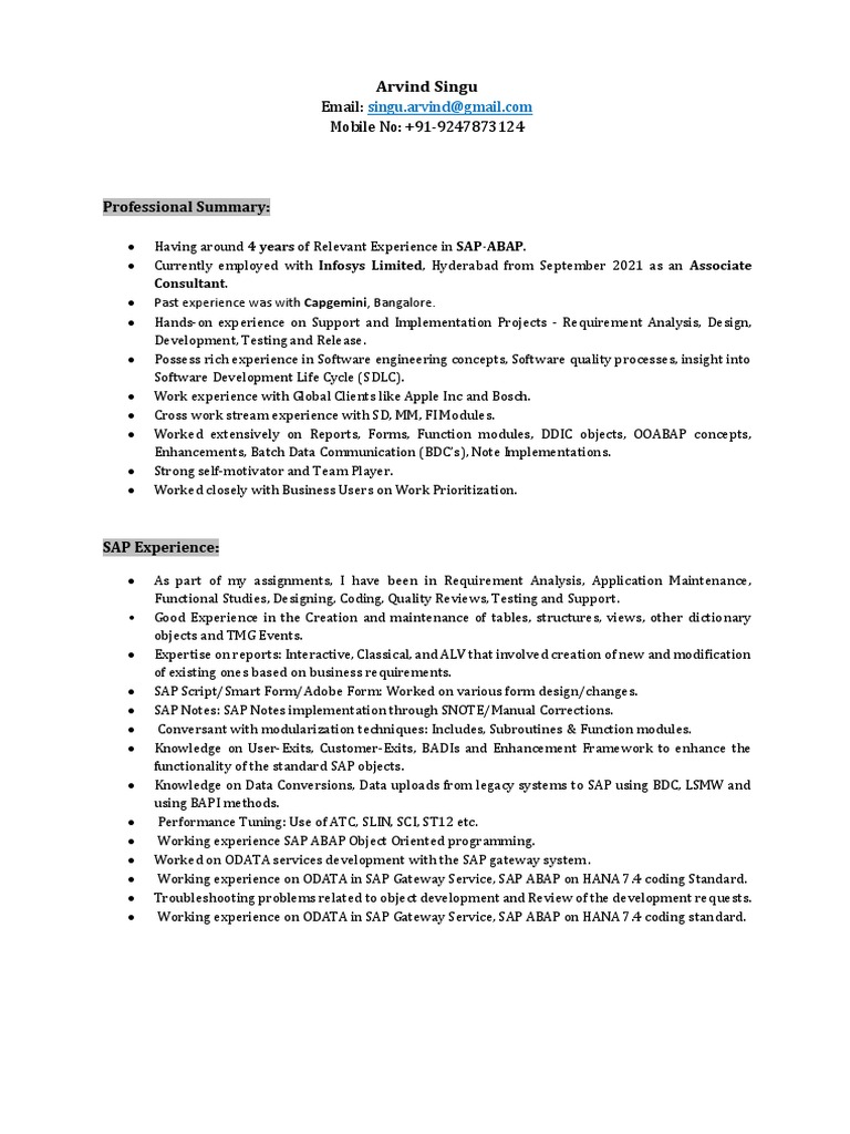 Arvind - Resume Updated (F) | PDF | Web Service | Apple Inc.