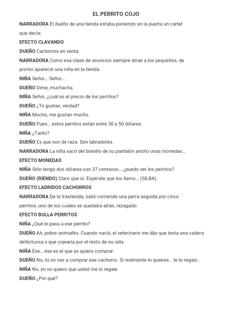 Guion de Radio - El Perrito Cojo | PDF | Víspera | Adán