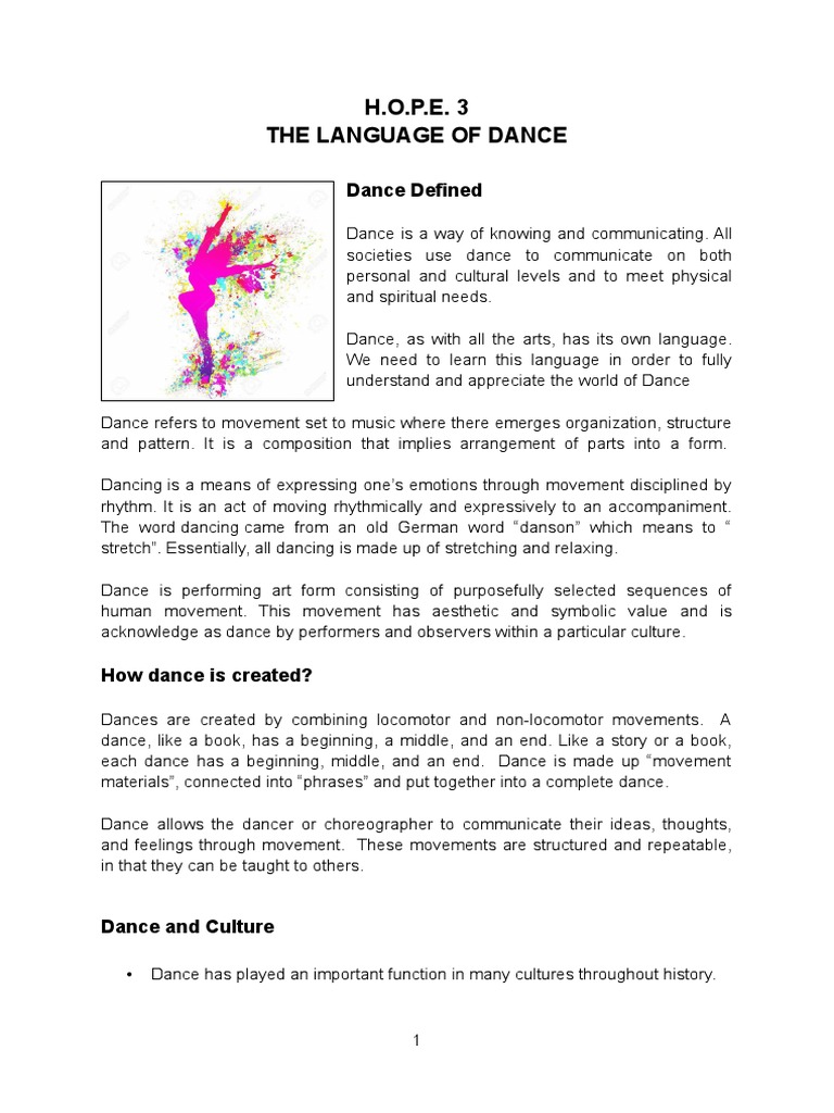 HOPE3-Lesson1 Final | PDF | Dances | Rhythm