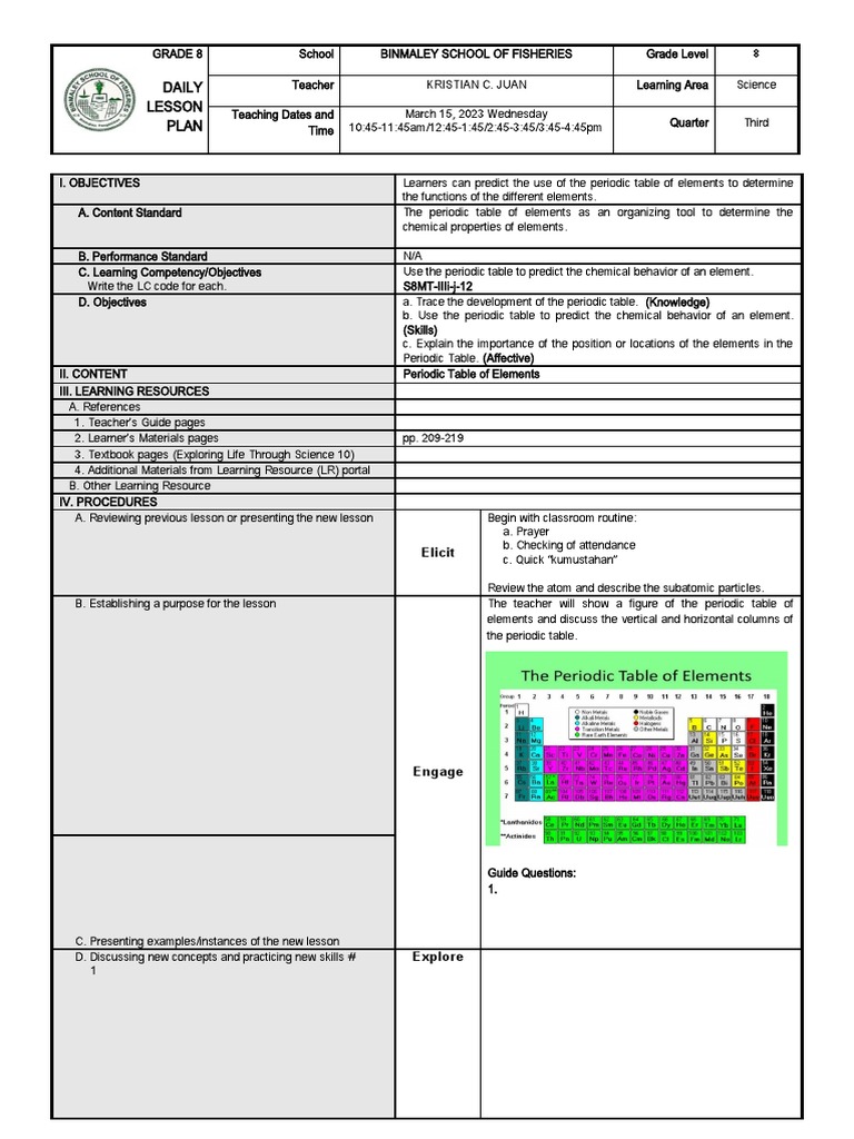 Grade 8 DLP | PDF | Learning | Teachers