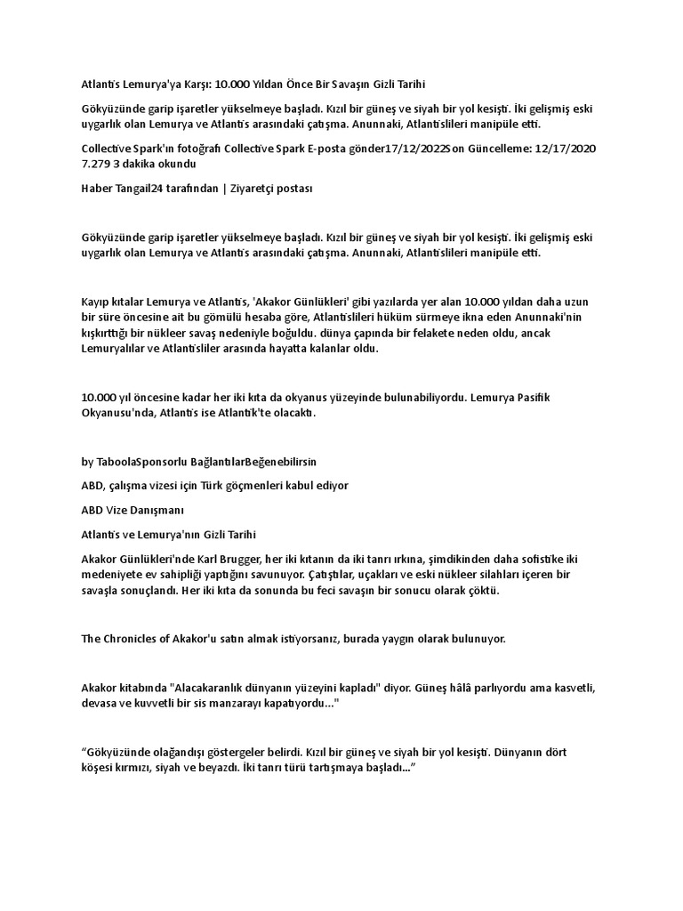 Atlantis Lemurya | PDF