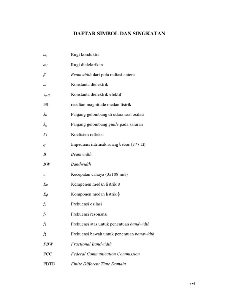 Daftar Simbol Dan Singkatan PDF | PDF