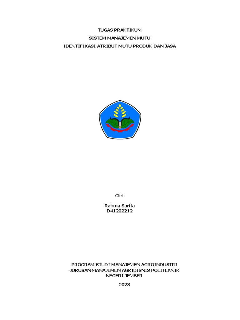 Rahma Sarita - d41222212 - SMM Atribut Mutu | PDF