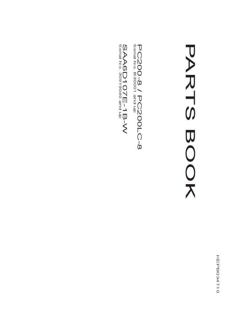 PC200-8 Parts Book Overview | PDF | Air Conditioning | Vehicle Technology