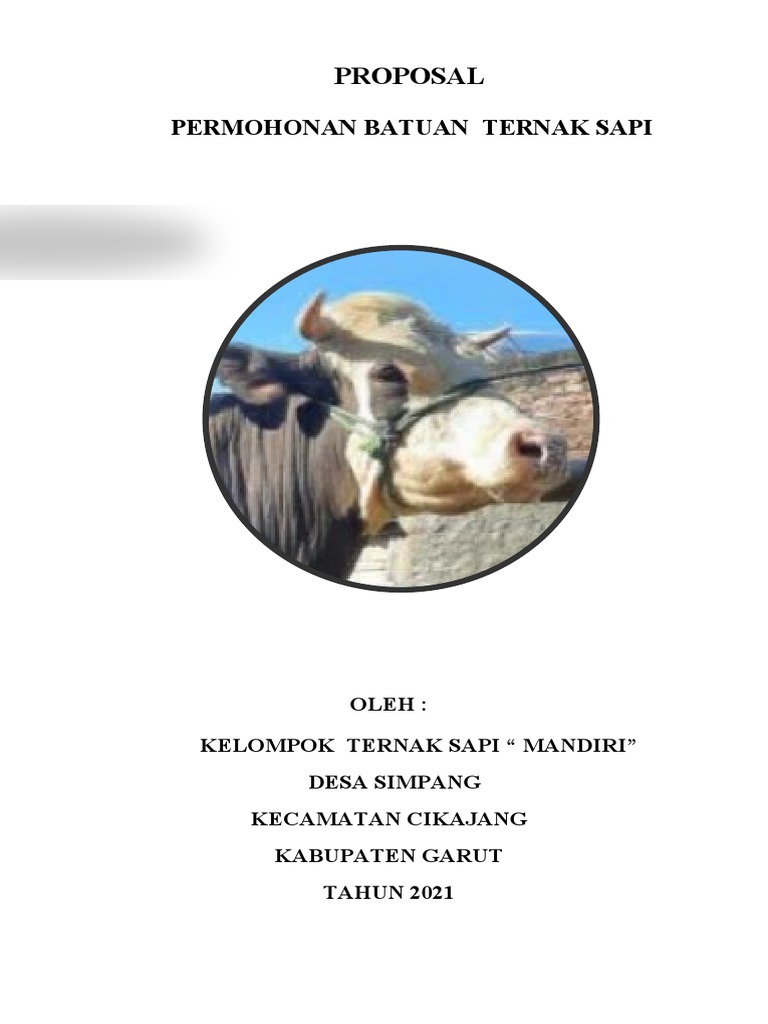 Proposal Bantuan Ternak Sapi Mandiri | PDF