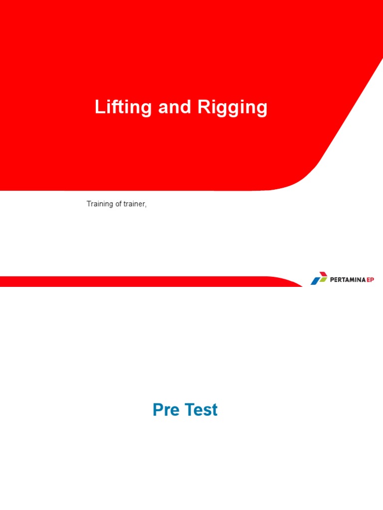 TOT Lifting and Rigging Trainer Material | PDF
