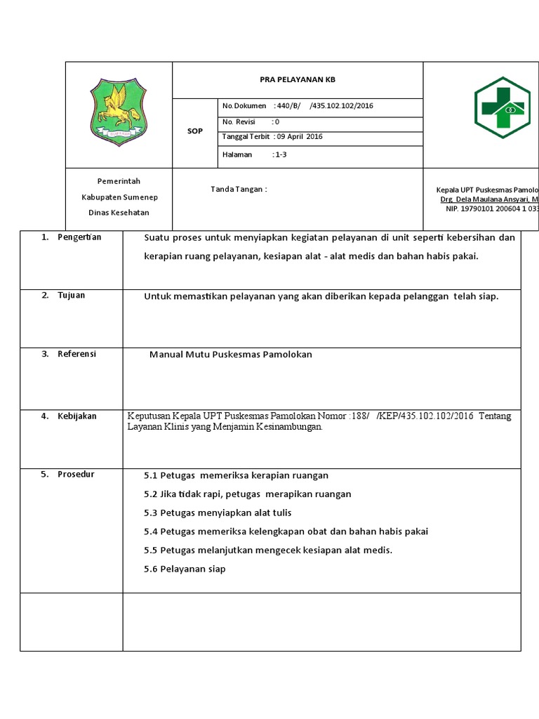Langkah-langkah Pra Pelayanan Kontrasepsi | PDF