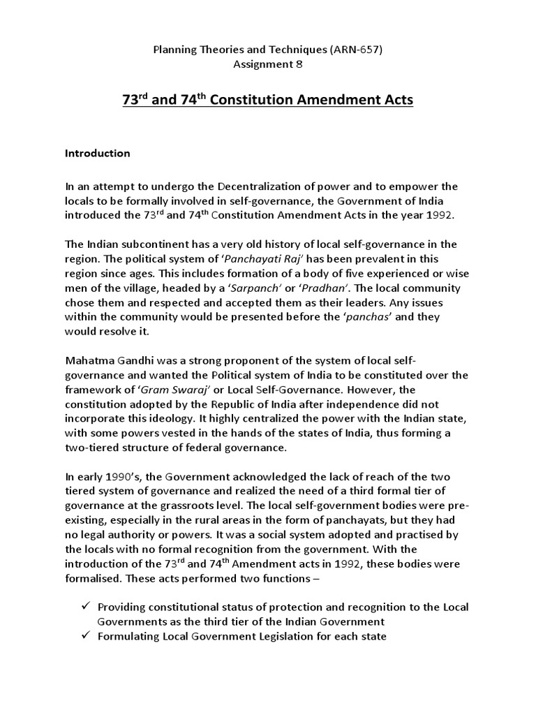 73 and 74 CAA | PDF | Government | Governance