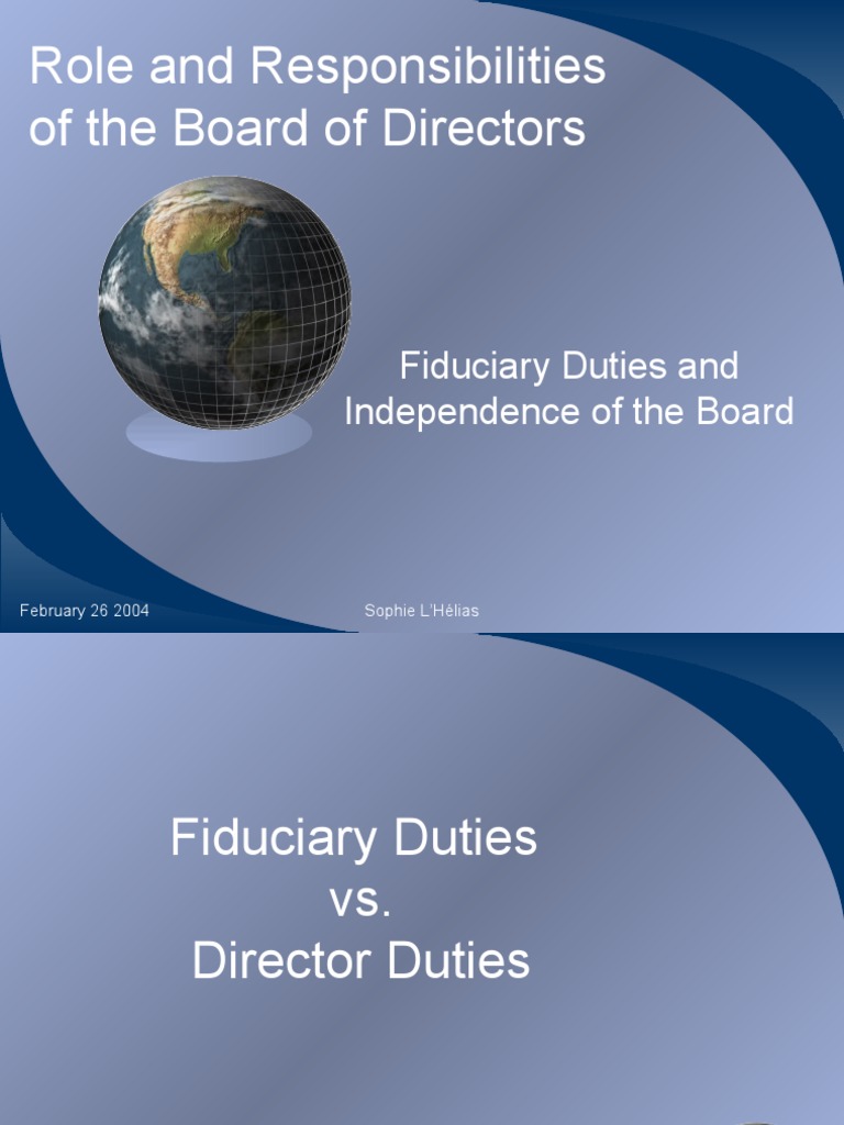 Roles and Responsibilities of Directors | PDF | Conflict Of Interest ...