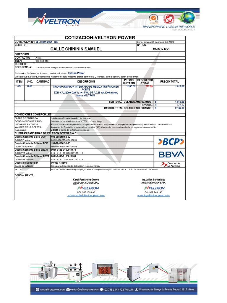Transformador Veltron PDF | PDF | Aislador (Electricidad) | Resistor