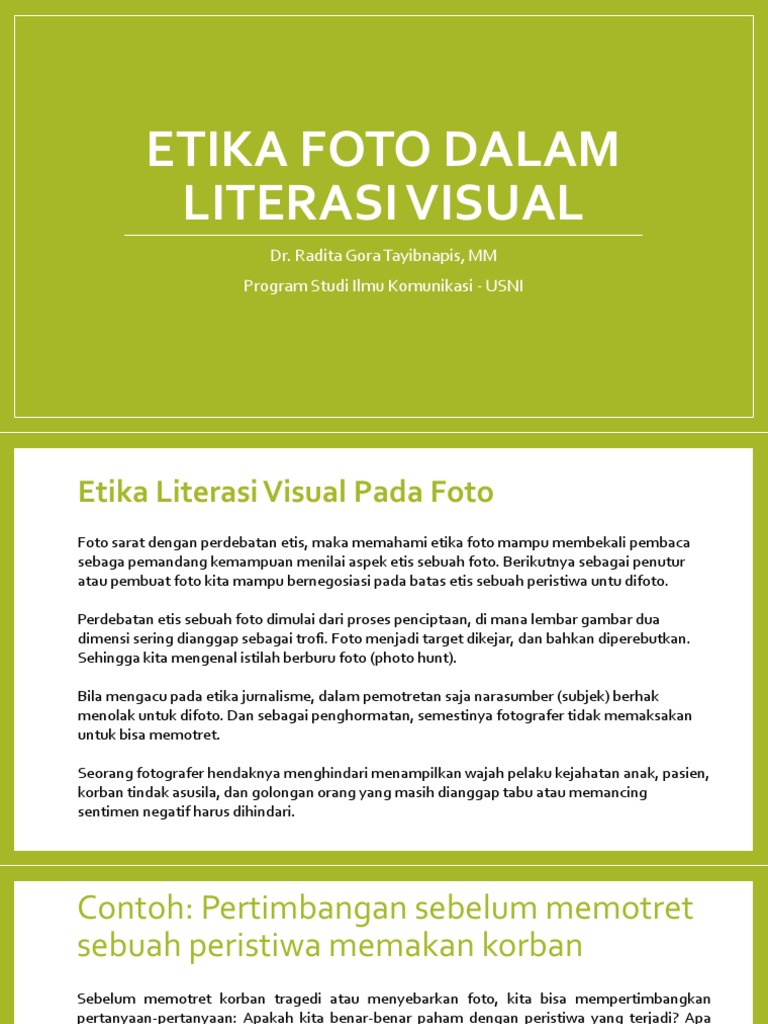 Etika Foto Dan Literasi Visual | PDF
