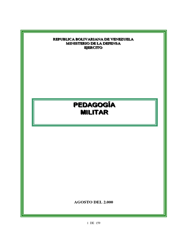 Manual de Pedagogia Militar PDF | PDF | Aprendizaje | Evaluación