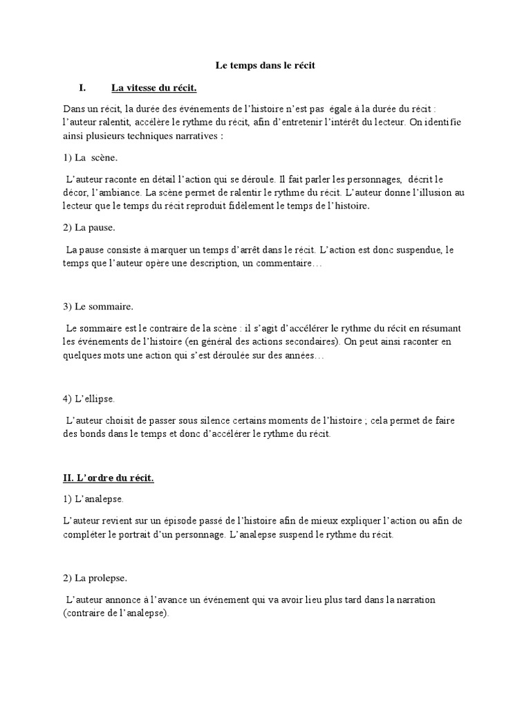 Techniques Narratives et Temps | PDF