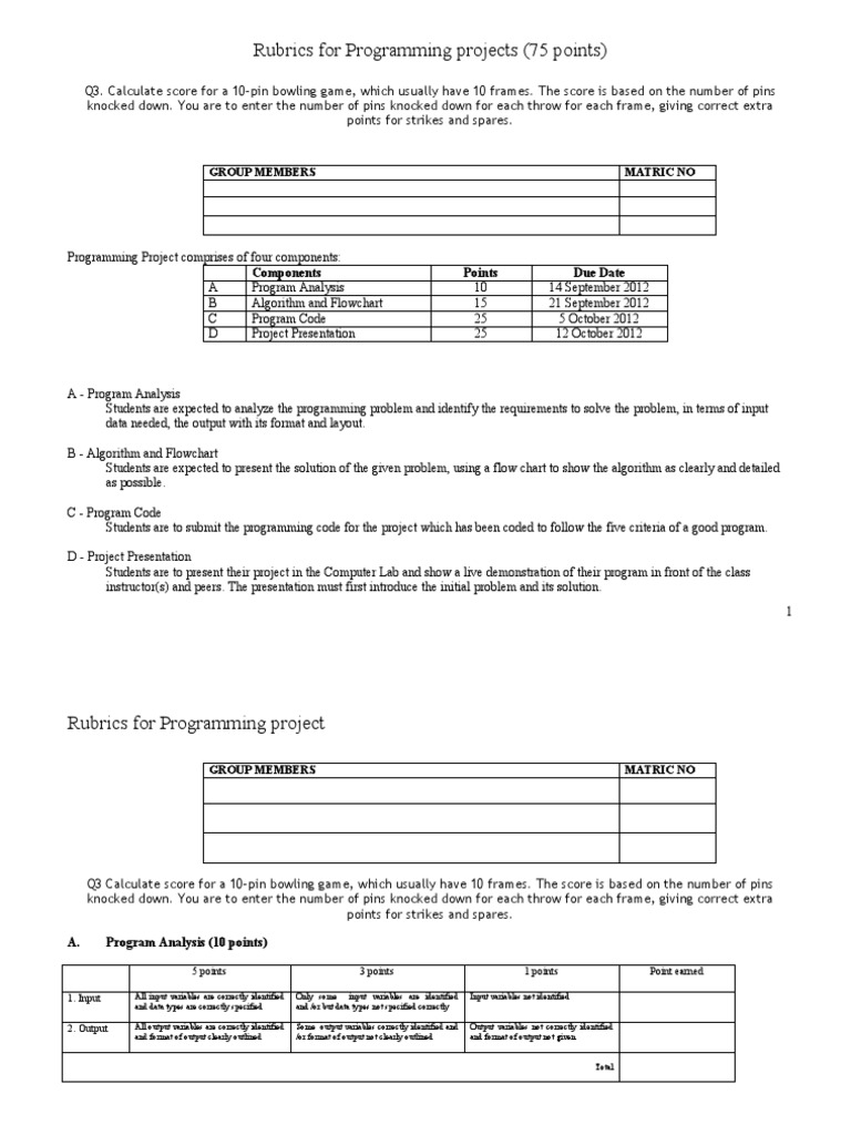 Project Rubrics | PDF | Algorithms | Computer Programming