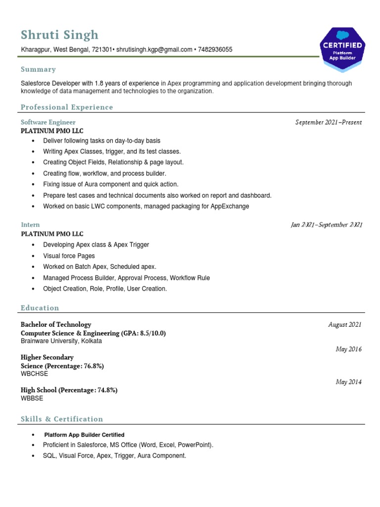 Shruti Singh- Resume.pdf | PDF