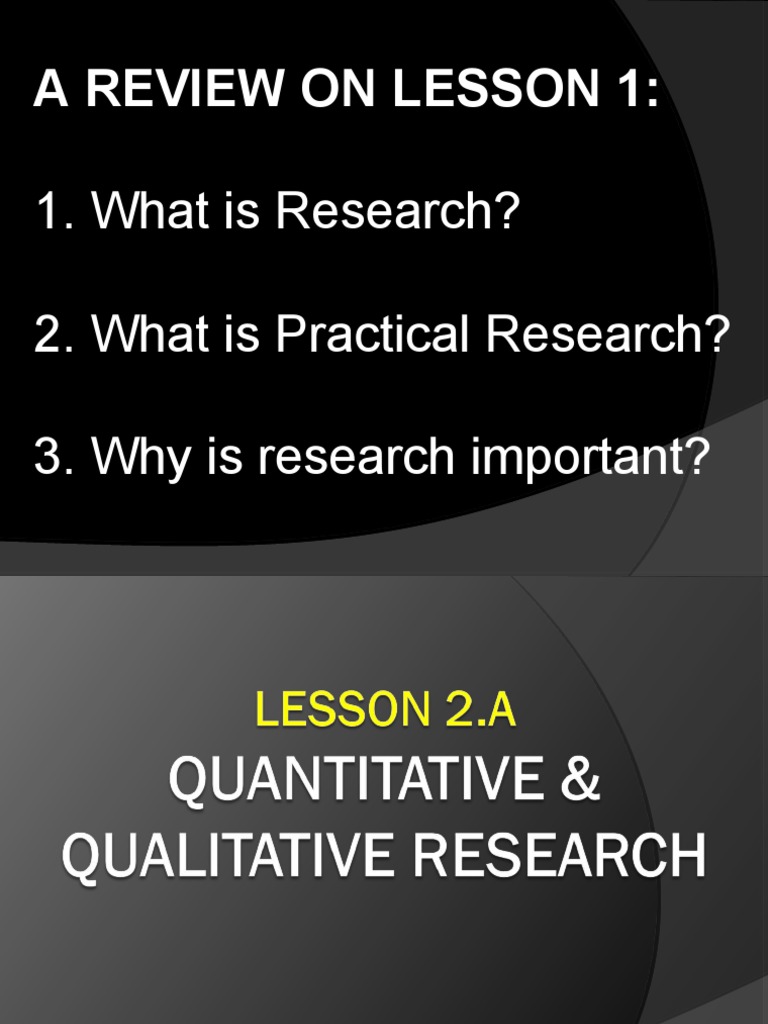 Q3 - PR1 - Lesson 2 Week 2 | PDF | Statistics | Qualitative Research