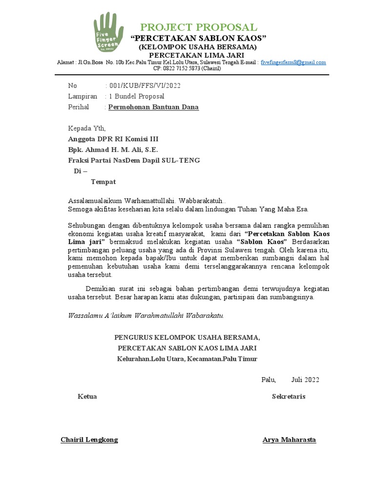 Surat Anggota DPR RI Ahmad Ali | PDF