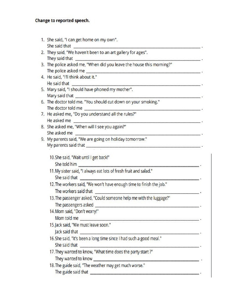 Reported Speech | PDF