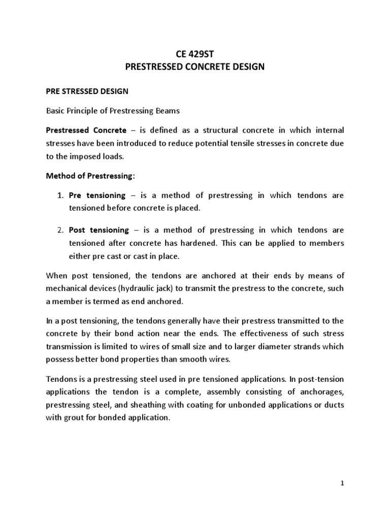 Prestressed Concrete Design | PDF | Prestressed Concrete | Materials