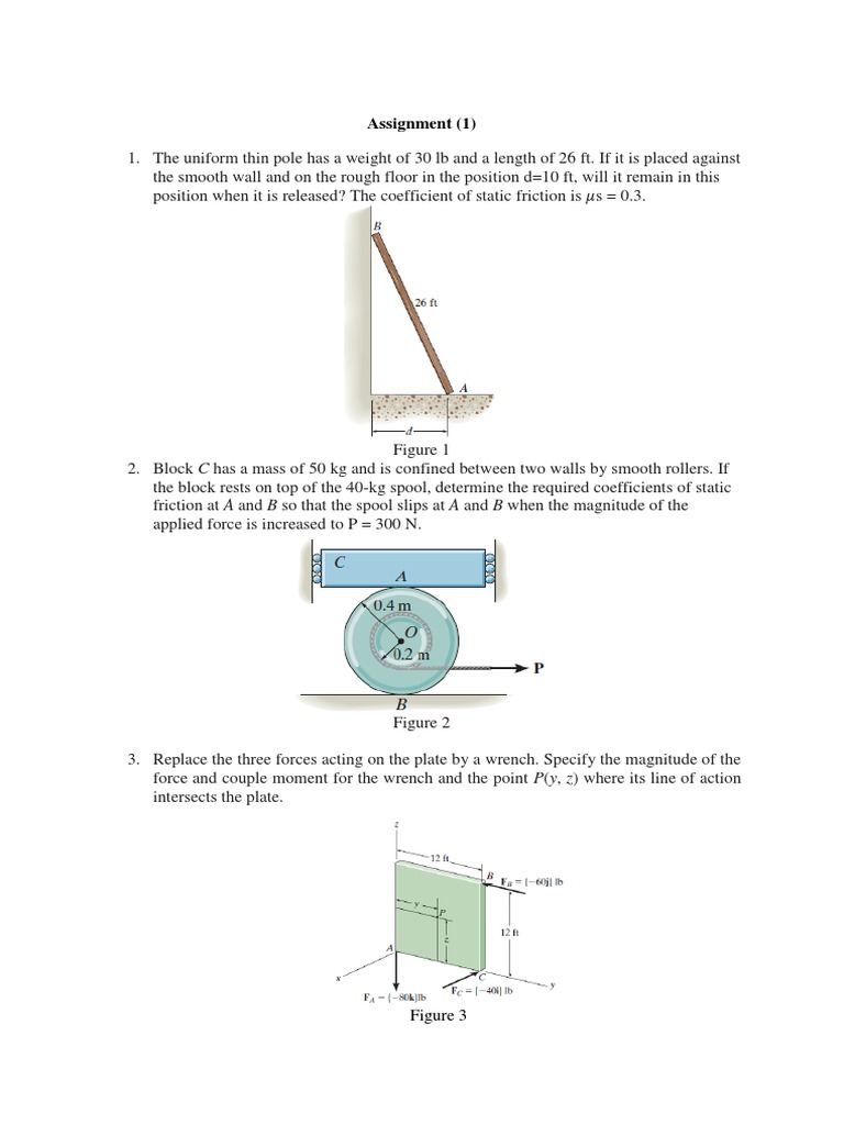 Assignment (Engineering Mechanics (Statics) | PDF