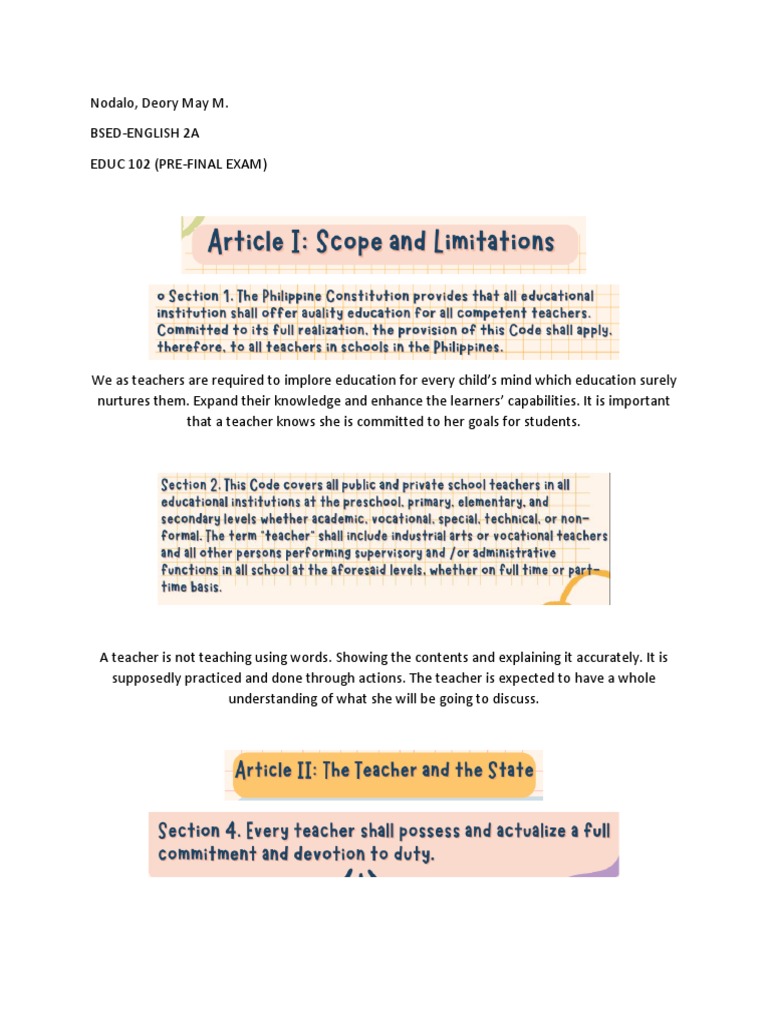 Educ 102 Pre-Finals Exam | PDF Educ 102 Pre-Finals Exam | PDF
