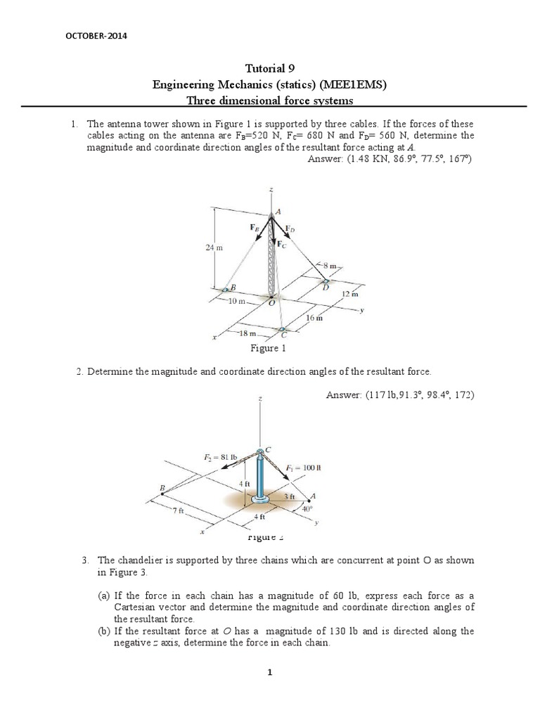 Tutorial Sheet Week 9 Pdf Euclidean Vector Cartesian Coordinate System