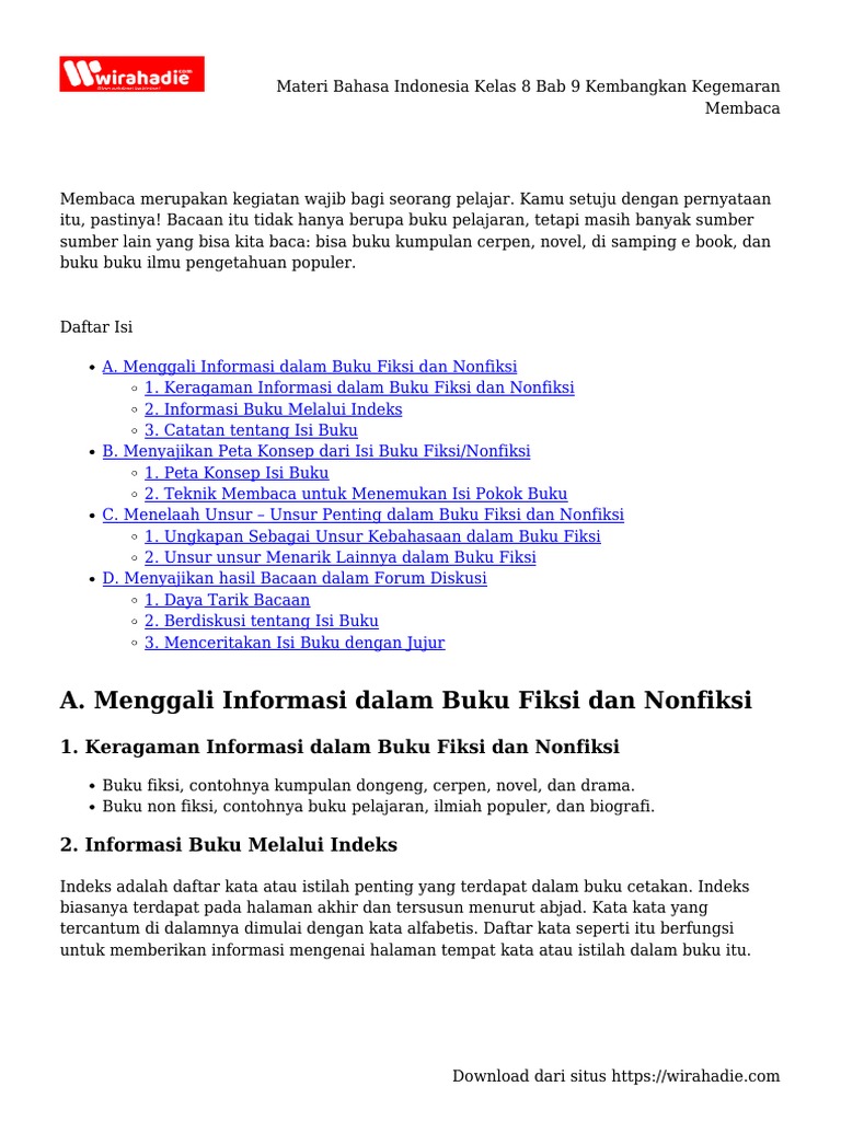 Kembangkan Kegemaran Membaca Kelas 8 | PDF | Fiksi Umum