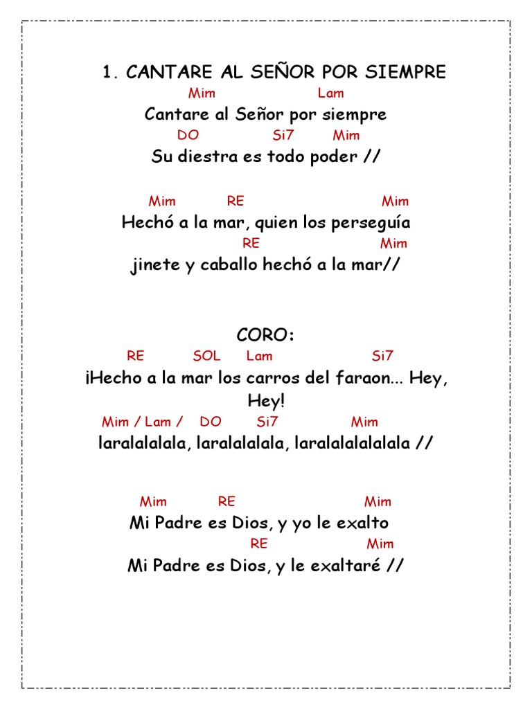 Cantare Al Señor Por Siempre - Con Notas | PDF