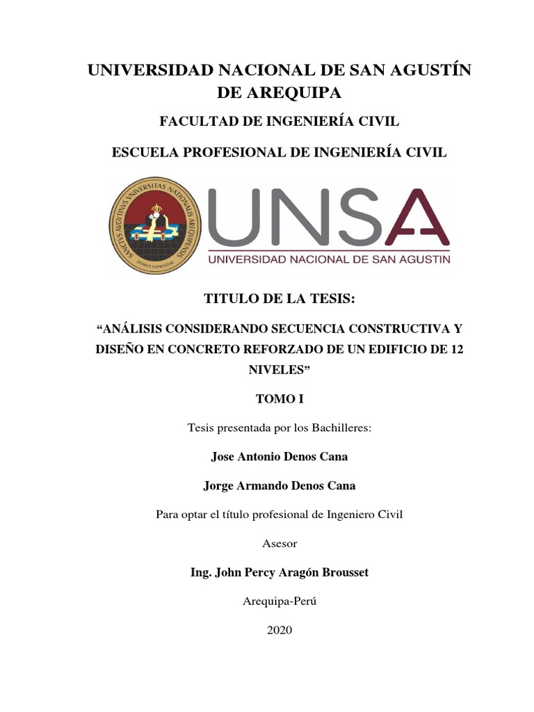 Análisis Considerando Secuencia Constructiva y Diseño en Concreto Reforzado de Un Edificio de 12 ...