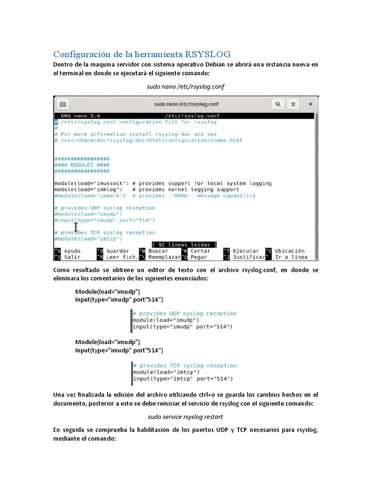 Configuración de La Herramienta RSYSLOG en Debian | PDF | Archivo de computadora | Tecnología de ...