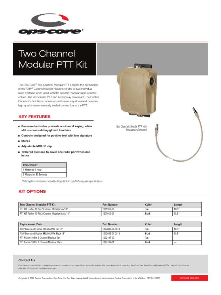AMP Two Channel Modular PTT-Kit Ops-Core Data-Sheet | PDF | Information ...