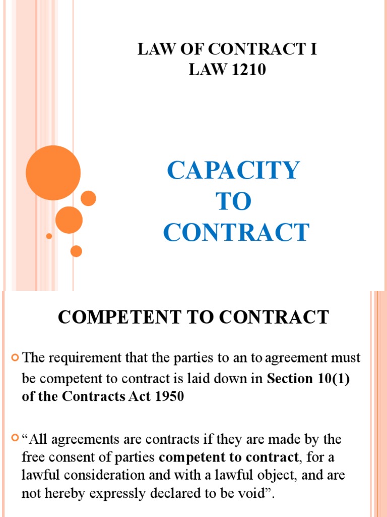 Capacity To Contract | PDF | Misrepresentation | Common Law