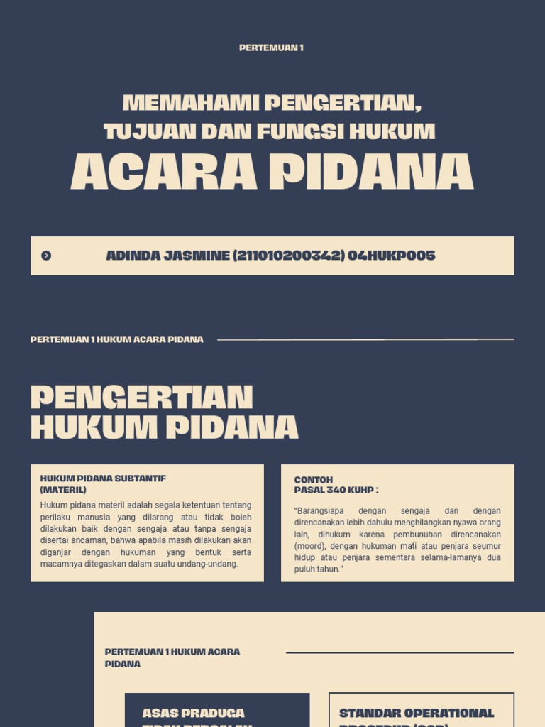 Ppt-Per1 Hukum Acara Pidana PDF | PDF | Ilmu Sosial