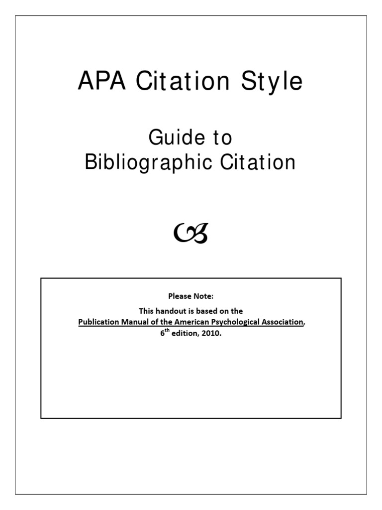 APA Citation Guide | PDF | Apa Style | Citation
