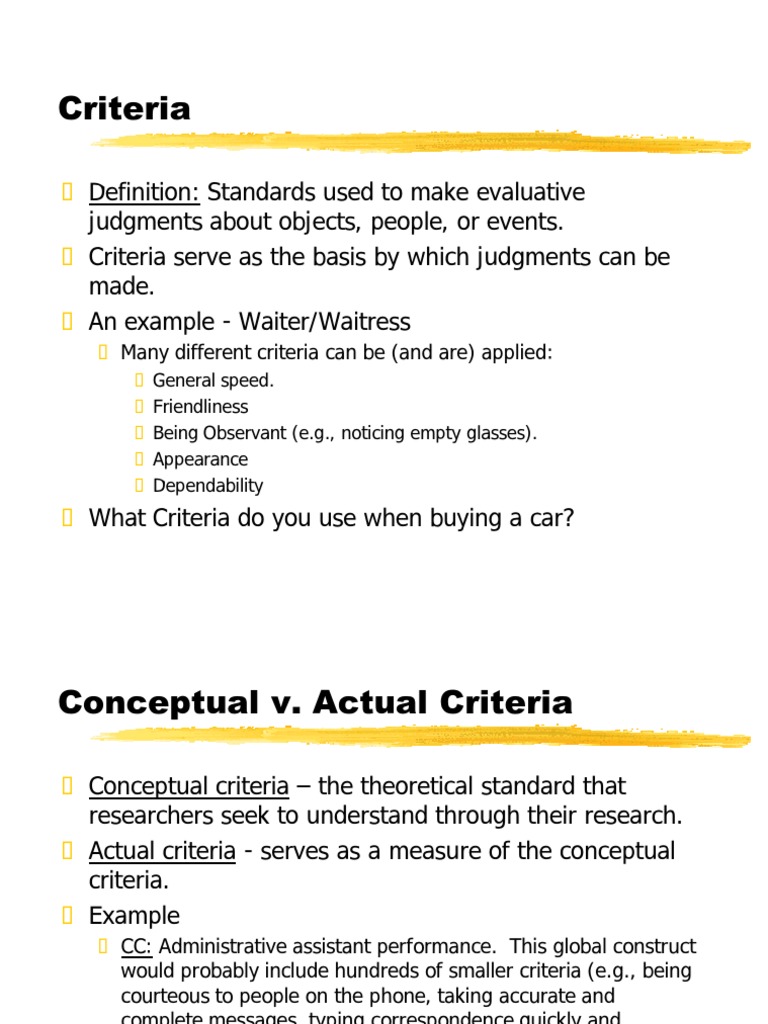 Understanding Criteria and Examples | PDF | Employment | Psychological ...