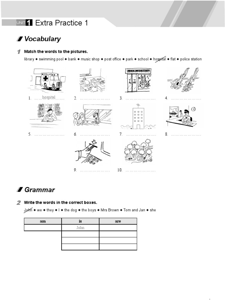 Extra Practice 1: Vocabulary | Robot | Robotics