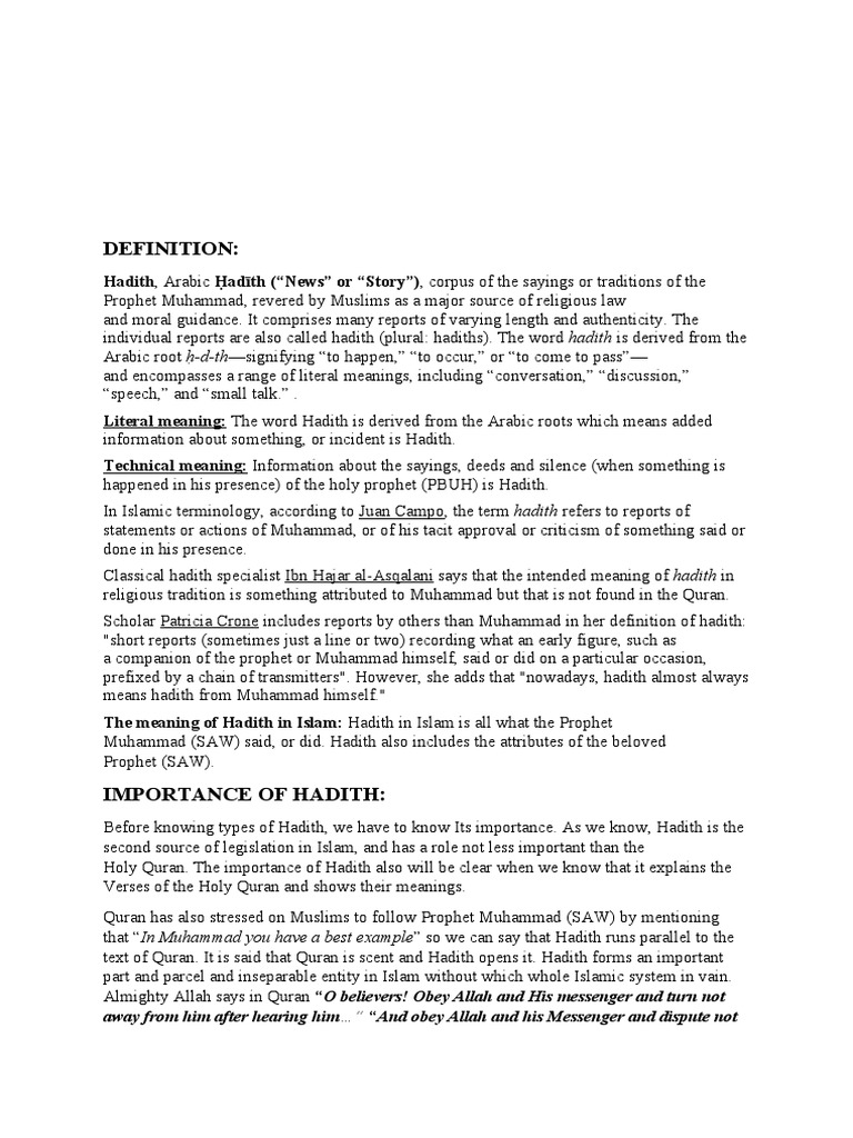 Islamic Studies Assignment | PDF | Hadith | Theocracy