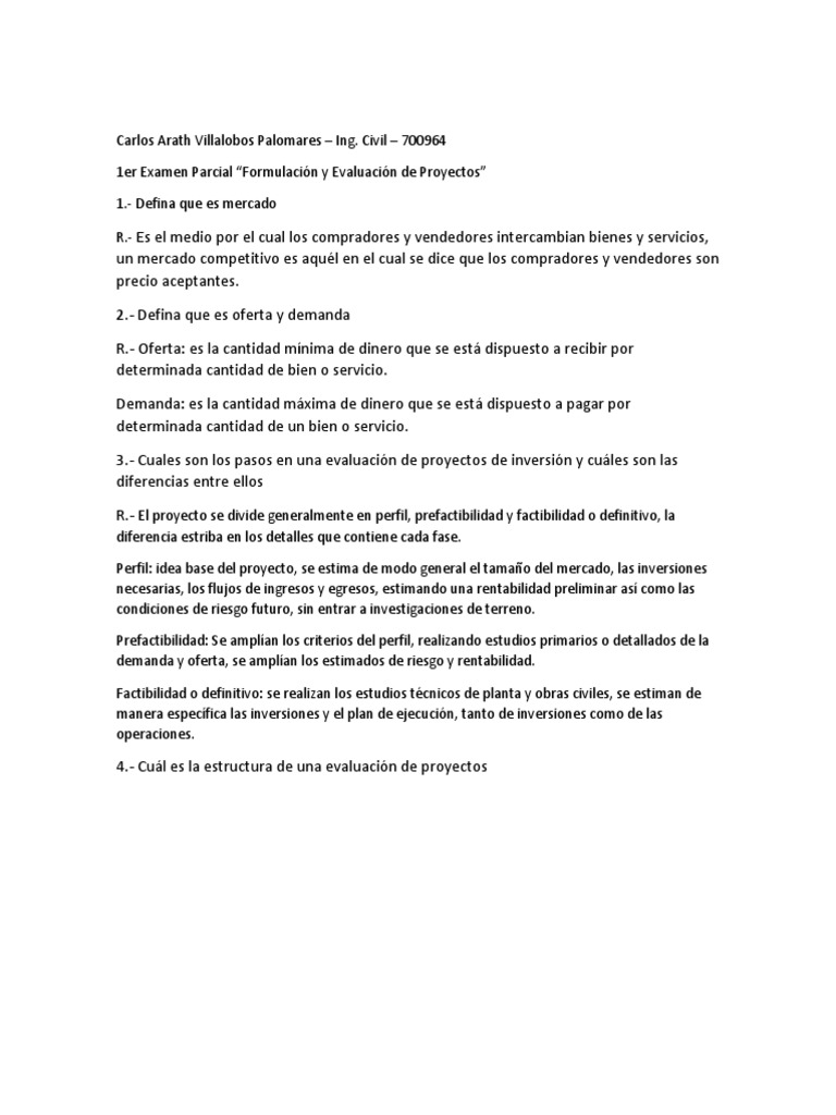 1er Examen - Carlos Arath Villalobos Palomares - 700964 | PDF | Interés ...