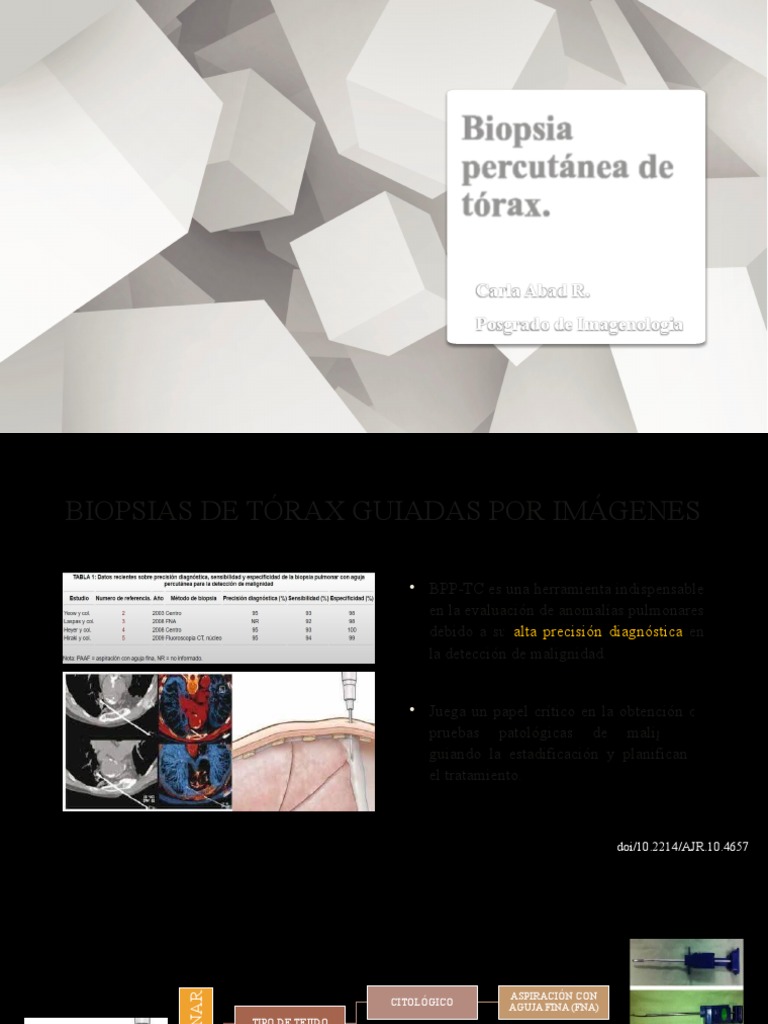 Biopsia pulmonar percutánea guiada por imagen: técnica, indicaciones y ...