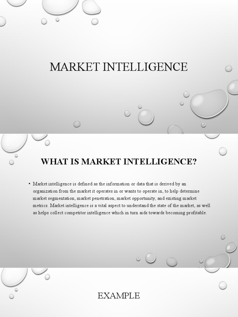 Market Intelligence | PDF | Marketing | Market (Economics)