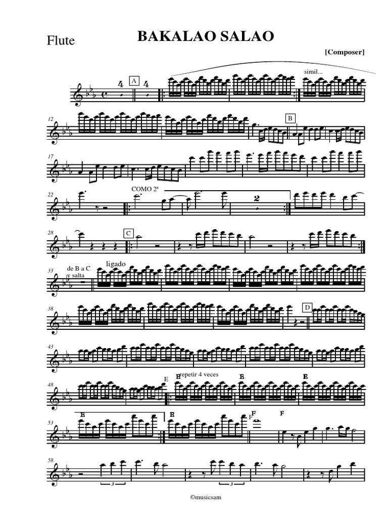 Bakalao Salao - 001 Flute - MUS | PDF