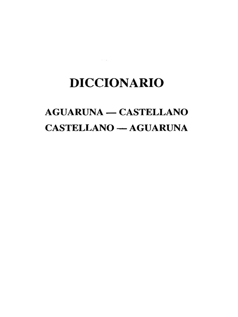 Diccionario Aguaruna PDF | PDF | Lengua española | Palabra