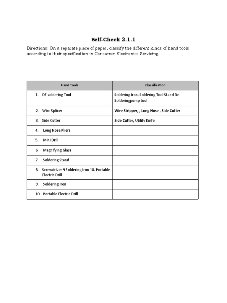 Selfcheck 2.2-1 | PDF