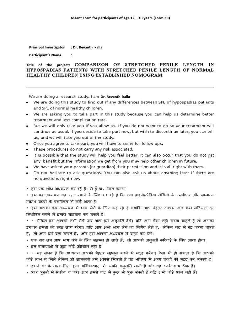 Assent Form (Form 3C) (Bilingual) | PDF